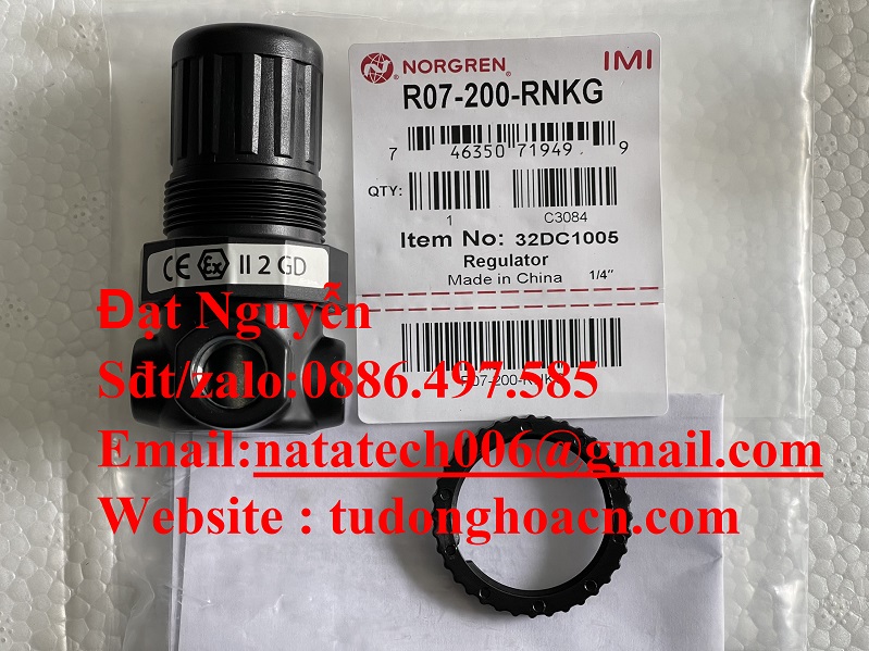 R07-200-RNKG bộ van điều áp chính hãng Norgen mới bảo hành đầy đủ 1 năm